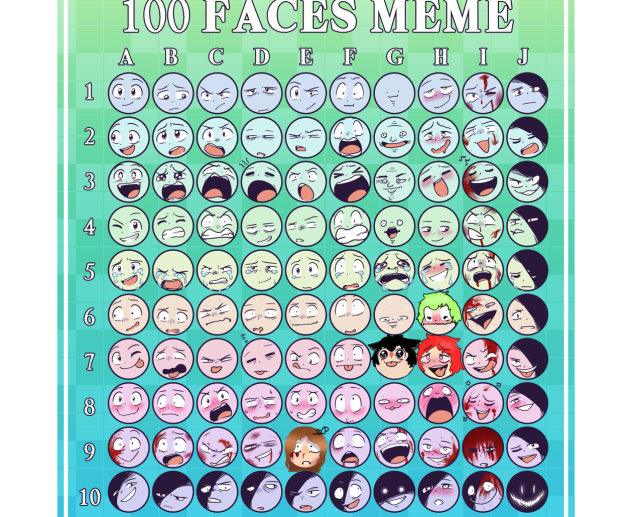 100 faces meme collab - ibisPaint