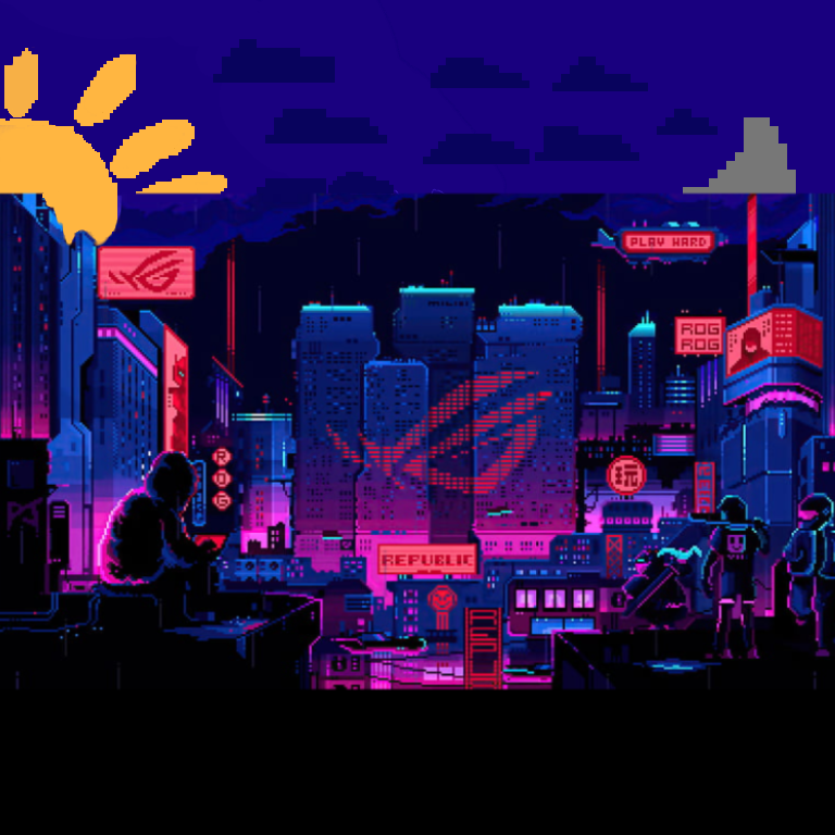 Night becoming day 8-bit art - ibisPaint