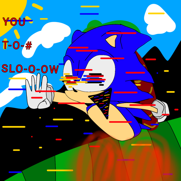 glitch sonic run - ibisPaint
