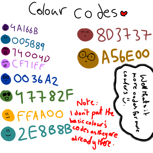 MORE COLOUR CODES!! - ibisPaint