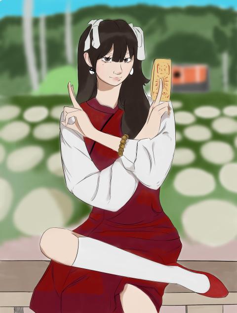 girl holding a charm - ibisPaint