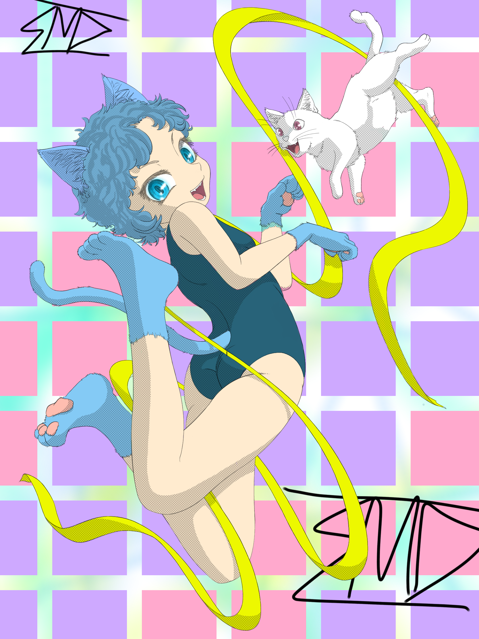 two cute cats - ibisPaint