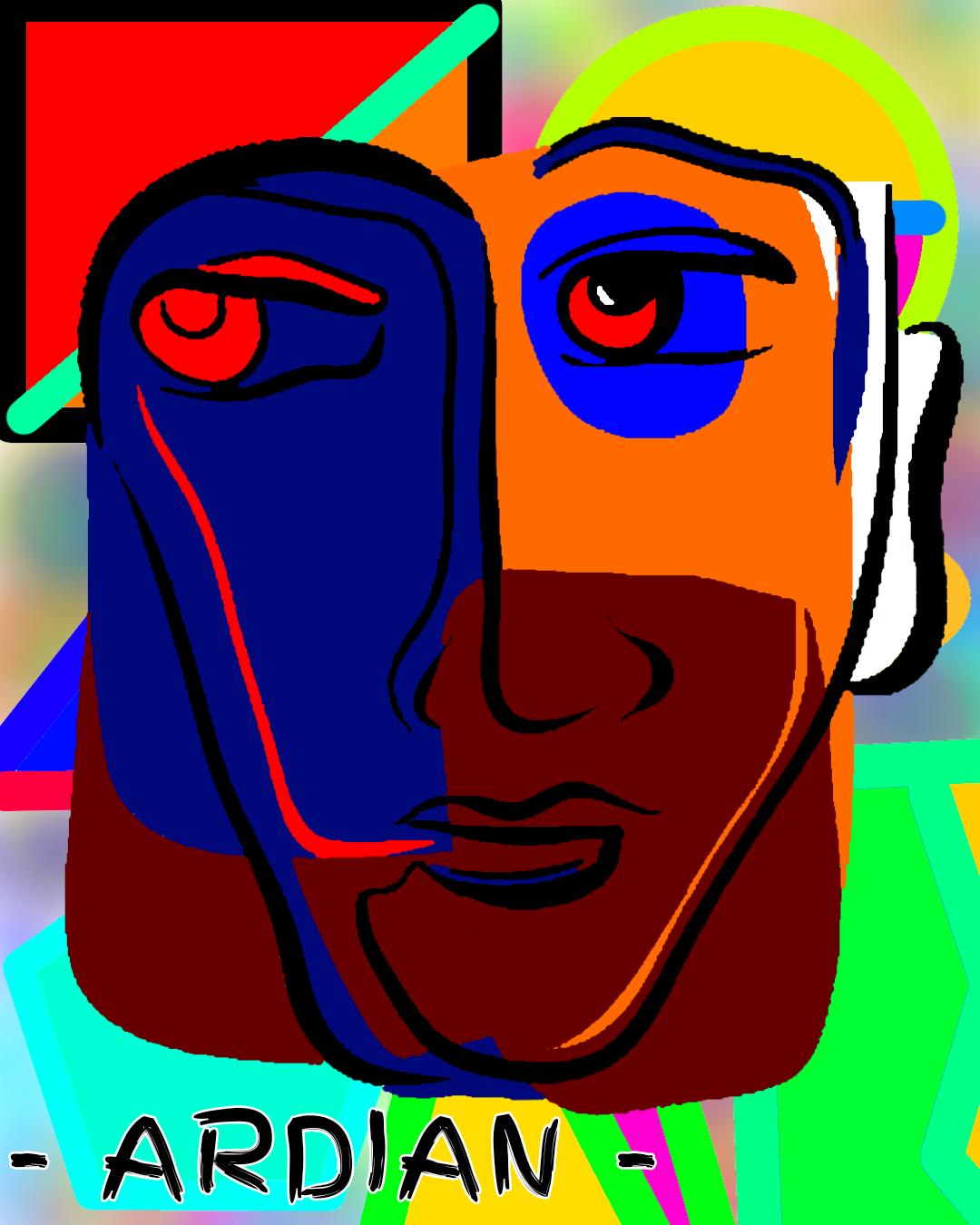 Abstract Line Face Art - ibisPaint