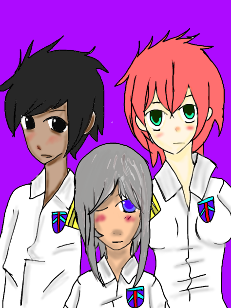three school kids - ibisPaint