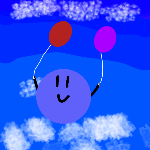 Riding on balloons - ibisPaint