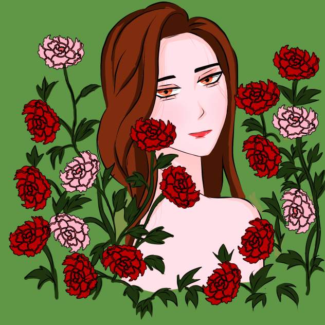 girl in roses - ibisPaint
