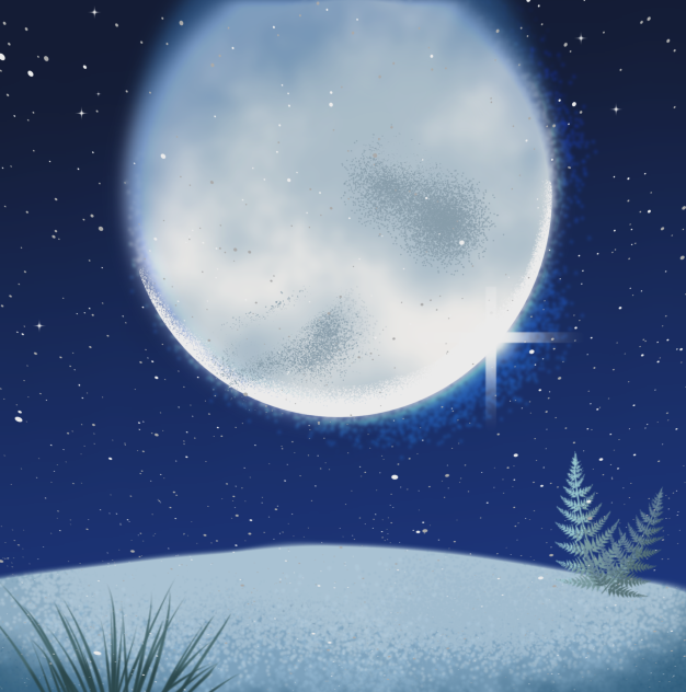 A night on winter background - ibisPaint