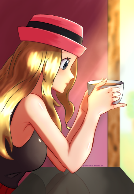 serena and big coffee ☕ - ibisPaint
