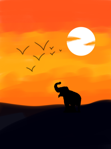 Africa Sunset Scene - ibisPaint