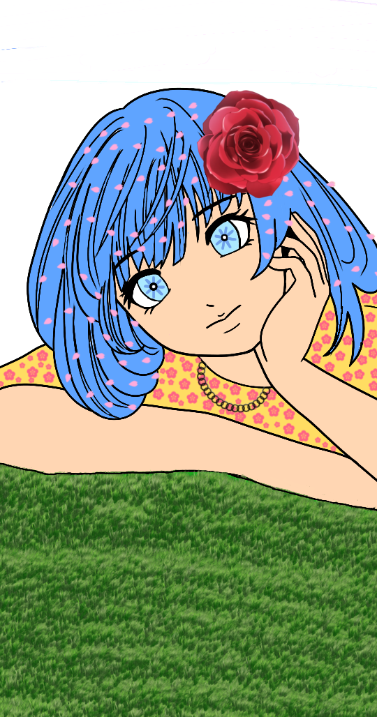 laying down on grass - ibisPaint