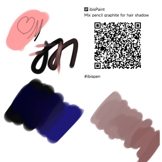 Mix pencil graphite for hair shadow - ibisPaint