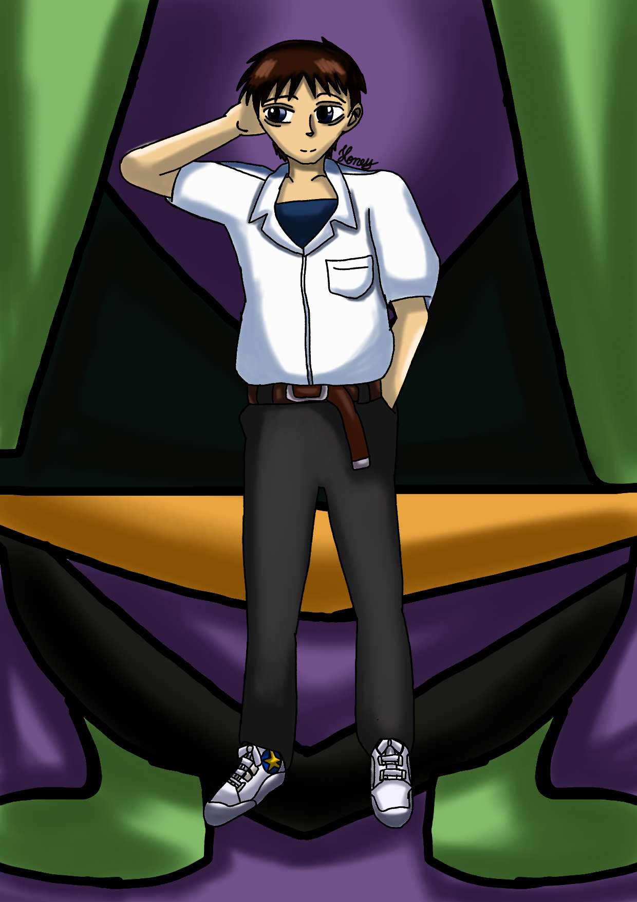 Shinji Ikari 💜💚 (Evangelion) - ibisPaint