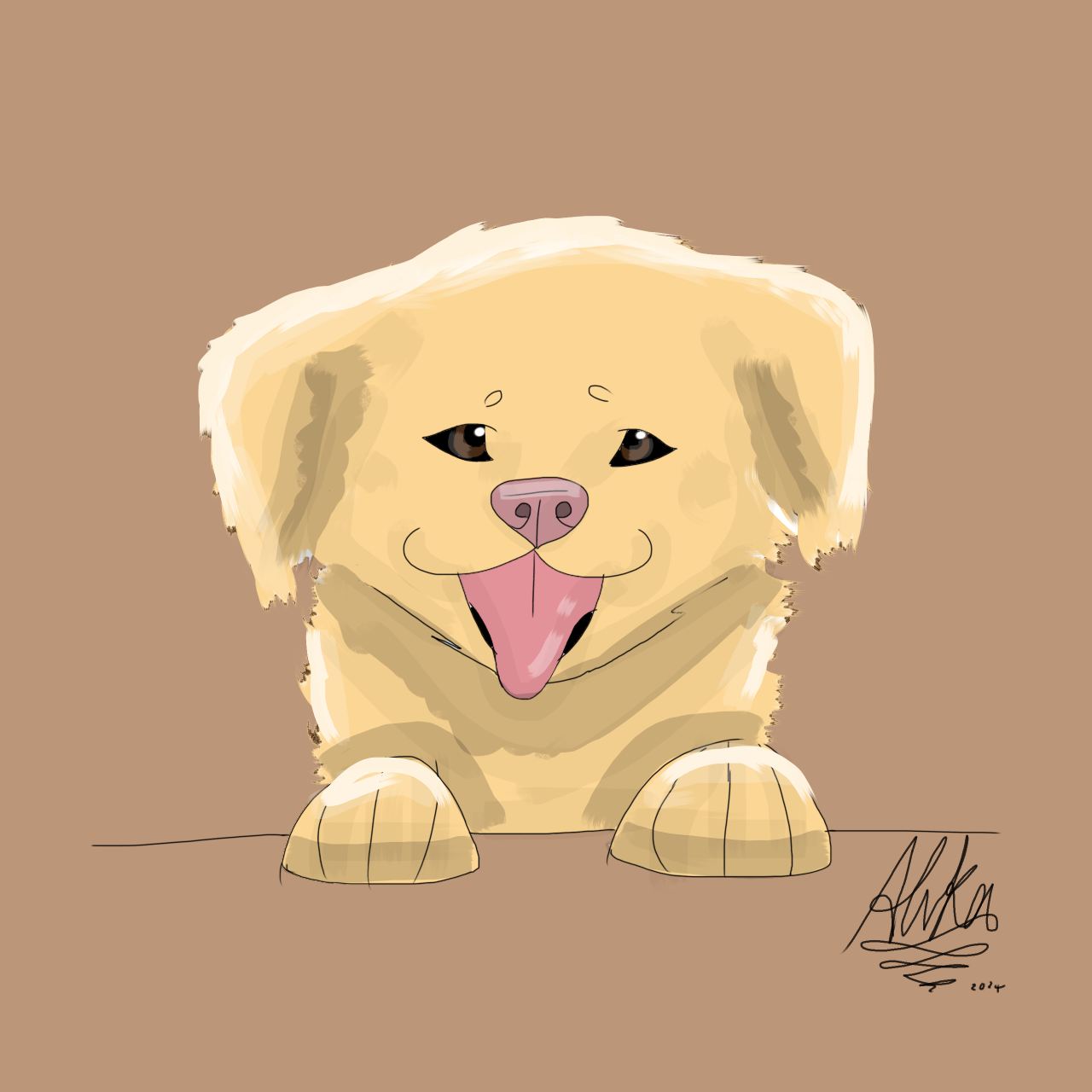 Lil’ Labrador or golden retriever puppy! - ibisPaint