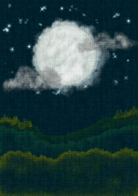 Moonlit mountains - ibisPaint