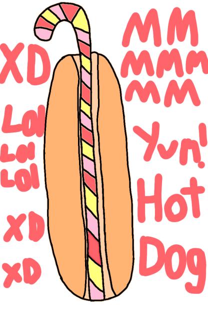 HotDog flavored Candy Cane! - ibisPaint