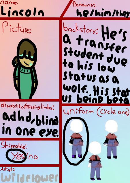 Character sheet for gacha wolf school! - ibisPaint