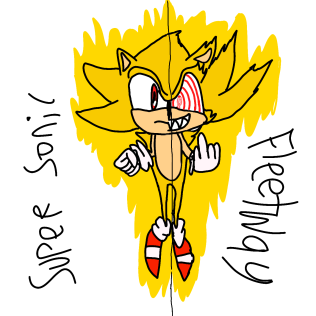 Super Sonic and Fleetway - ibisPaint