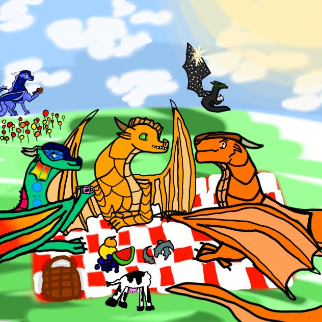 the dragonets at a picnic in summer - ibisPaint