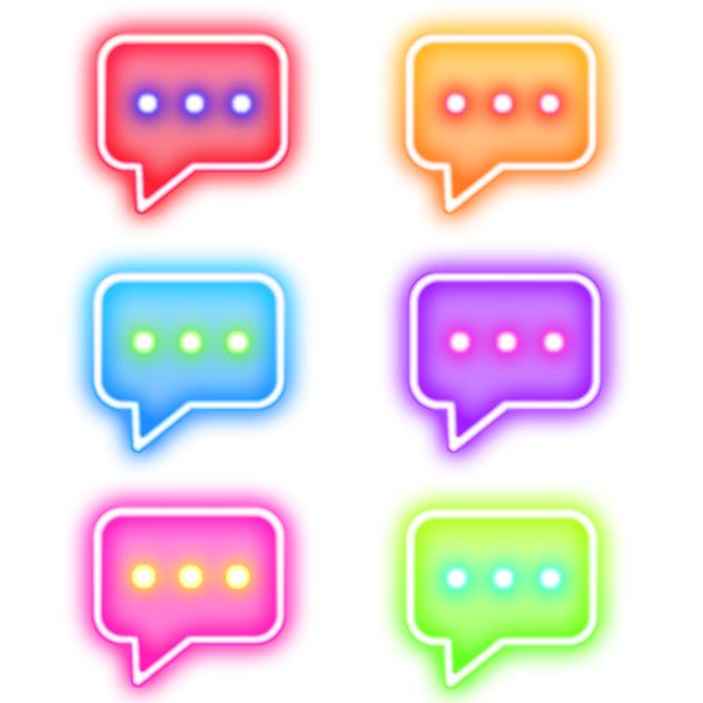 Chat bubble neon signs2 - ibisPaint