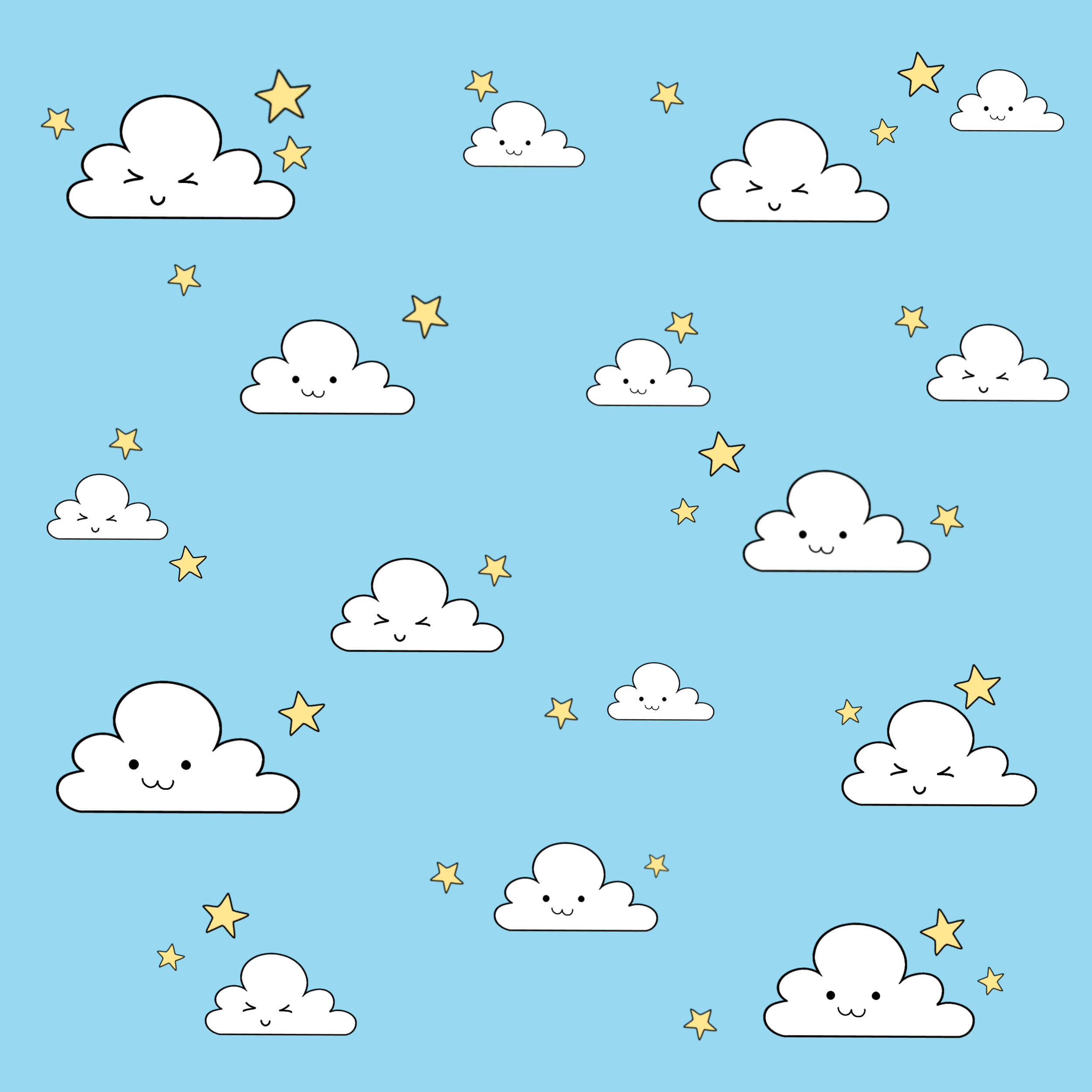 Cloud star background - ibisPaint
