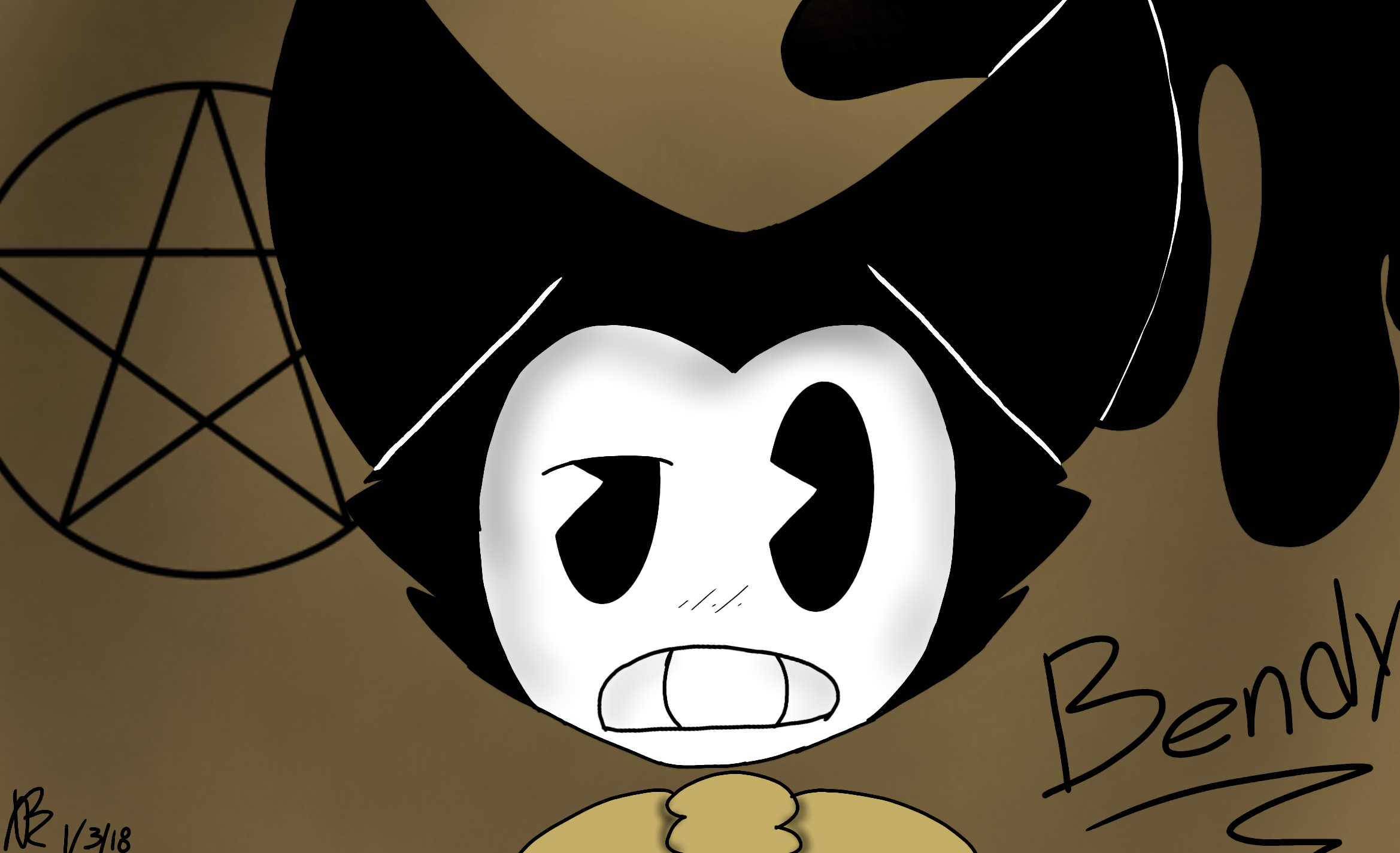 Bendy the ink Demon confused - ibisPaint
