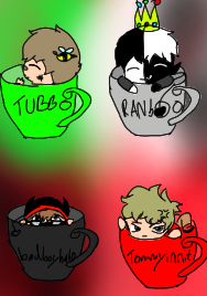 Tubbo, ranboo, bbh and tommy in cups - ibisPaint