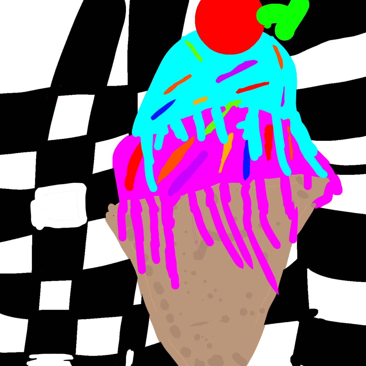 Checker ice cream - ibisPaint