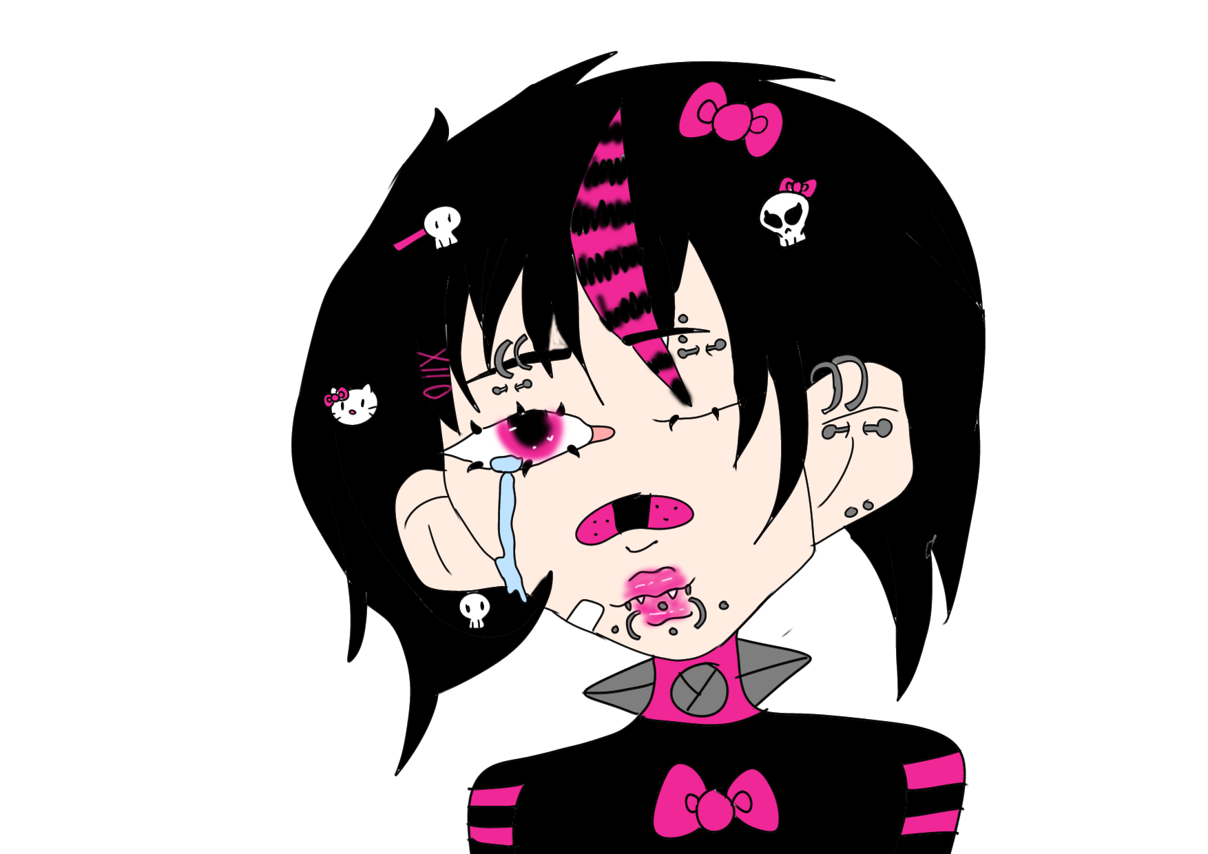 pink emo gurl with jellyartstyleUWU - ibisPaint