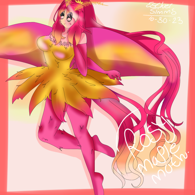 Rosy Maple Moth (my version) - ibisPaint