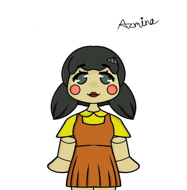 Drawing squid game doll as chibi style - ibisPaint