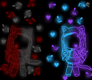 yo y mi lado oscuro en neon - ibisPaint