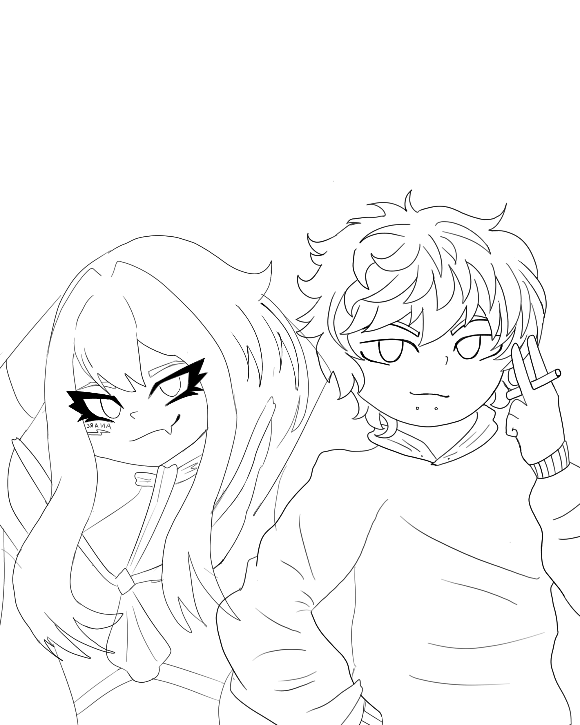 Shitty asteria and kets4eki lineart - ibisPaint