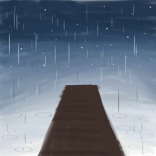 bridge with rain - ibisPaint