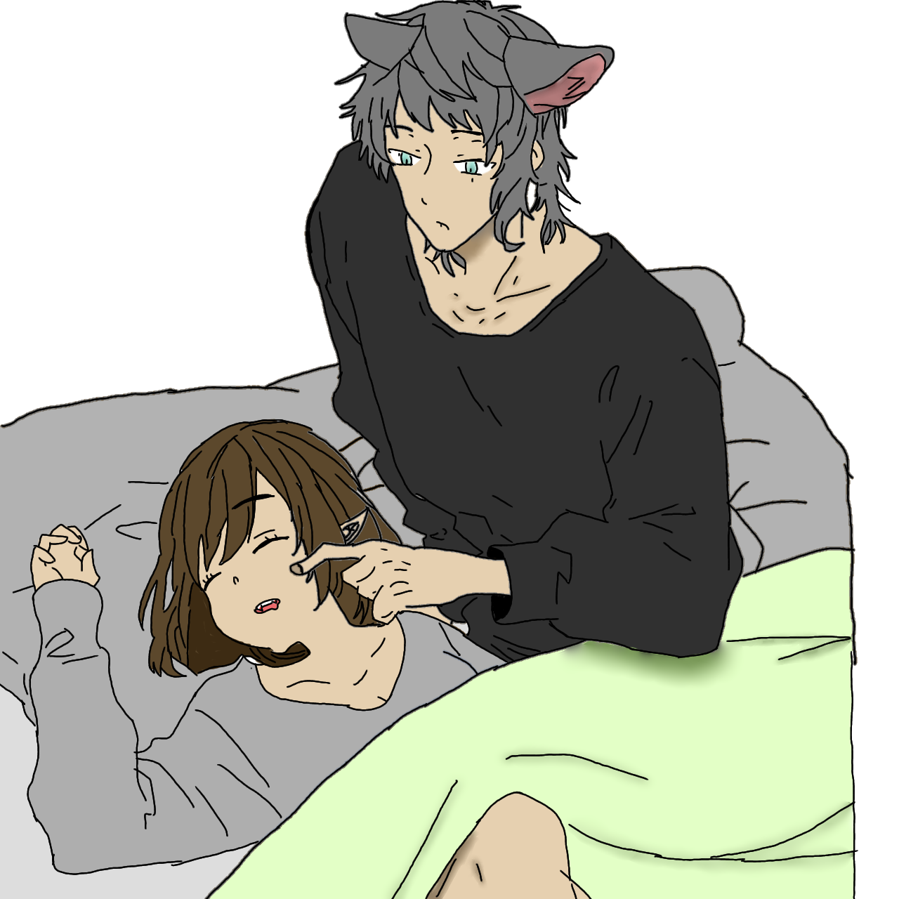 Vampire and wolf couple - ibisPaint