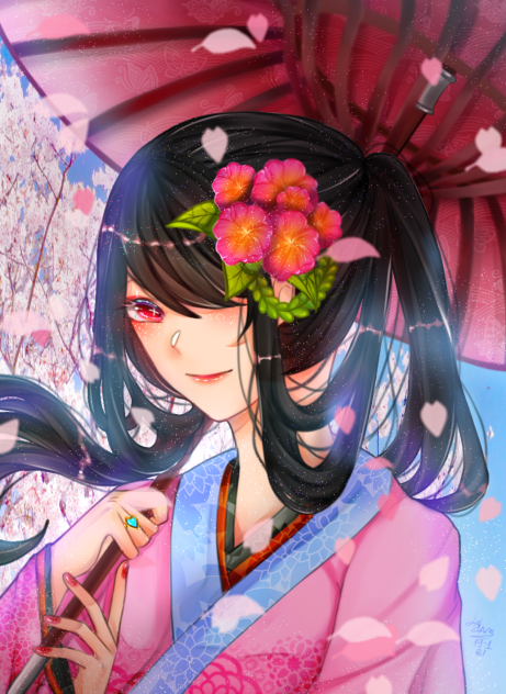 speedpaint- Liz - SE - Kimono - ibisPaint