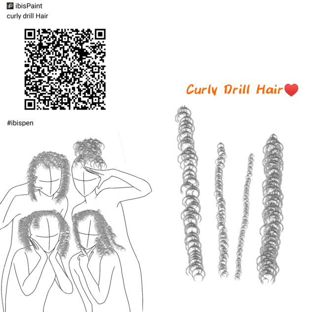 Curly hair drill styles - ibisPaint