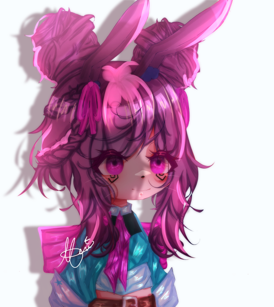 pink rabbit girl - ibisPaint