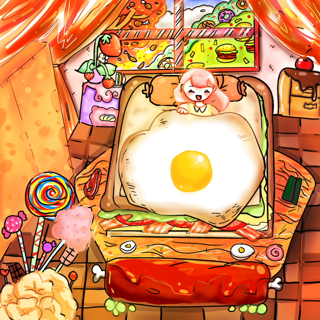 food bedroom 🍭🍖🧀🥪🍳 - ibisPaint