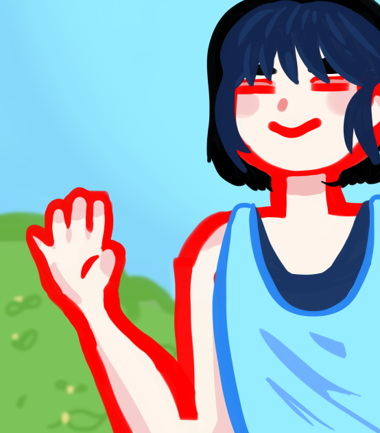 girl with weird fingers - ibisPaint