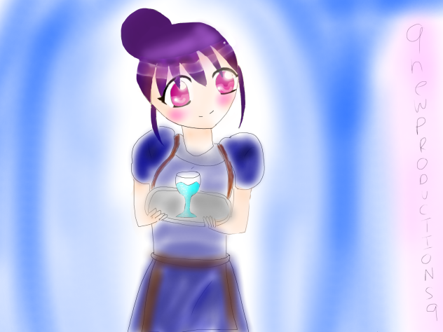 My drawing of a cafe worker - ibisPaint