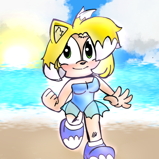 sonic oc ( beach day) - ibisPaint
