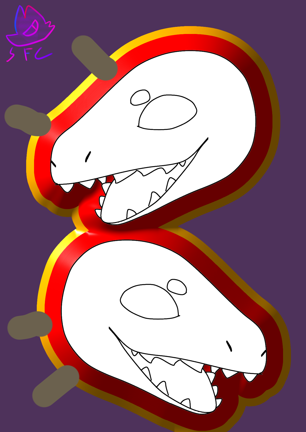 F2u Dino head base by shadow - ibisPaint