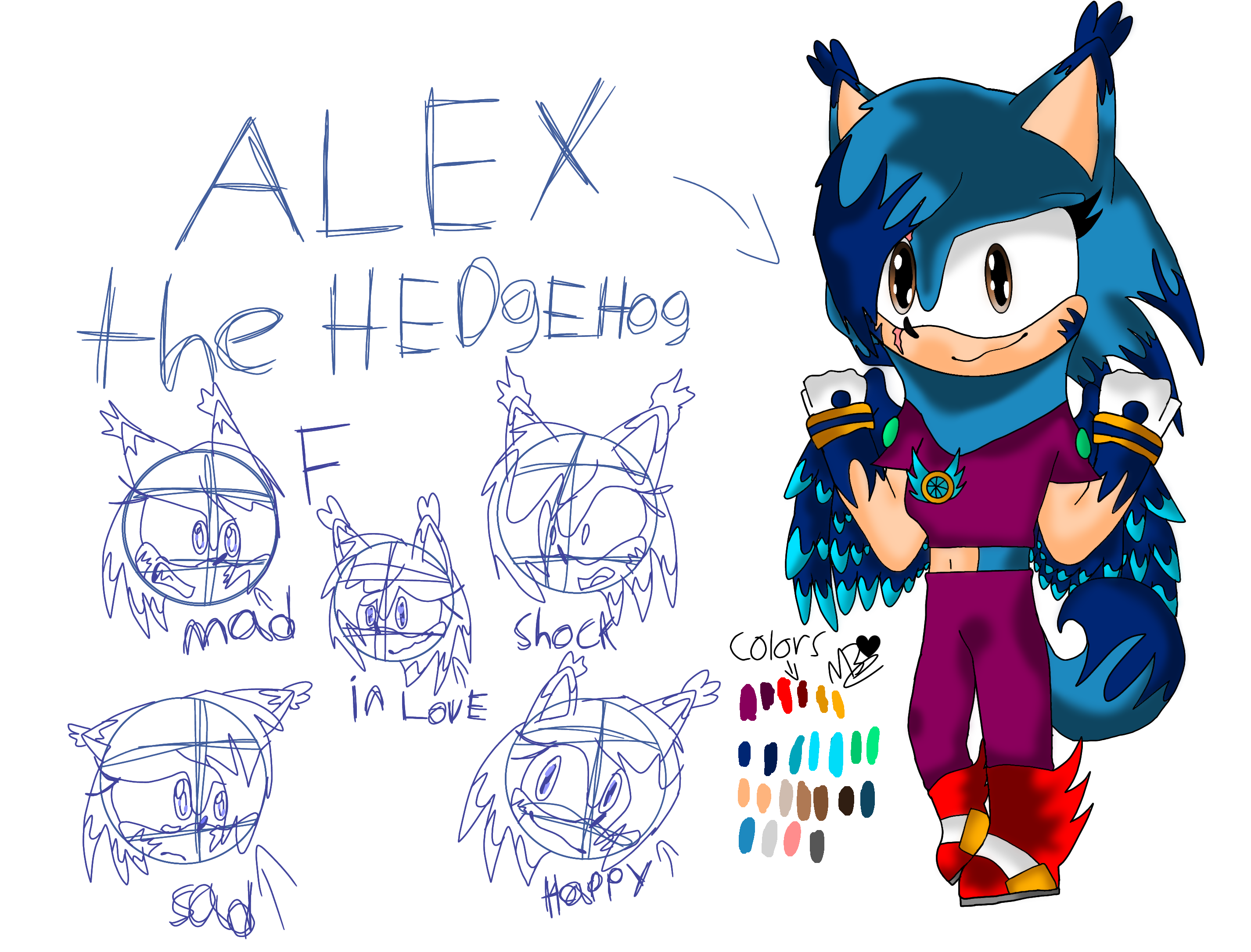 my OC Alex the hedghog 💙🦔 - ibisPaint