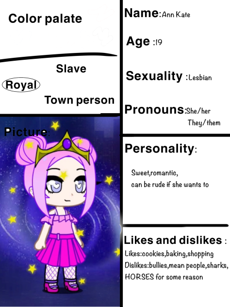 Character sheet for Princess and slave - ibisPaint