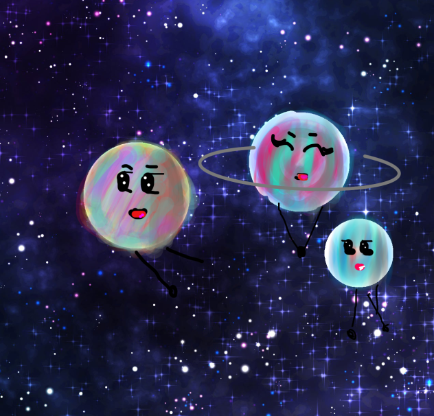 TIE DYE PLANETS AND MOON - ibisPaint