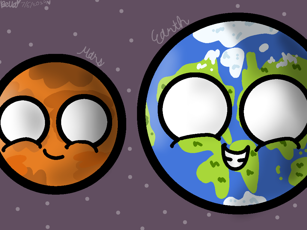 Mars and Earth - ibisPaint
