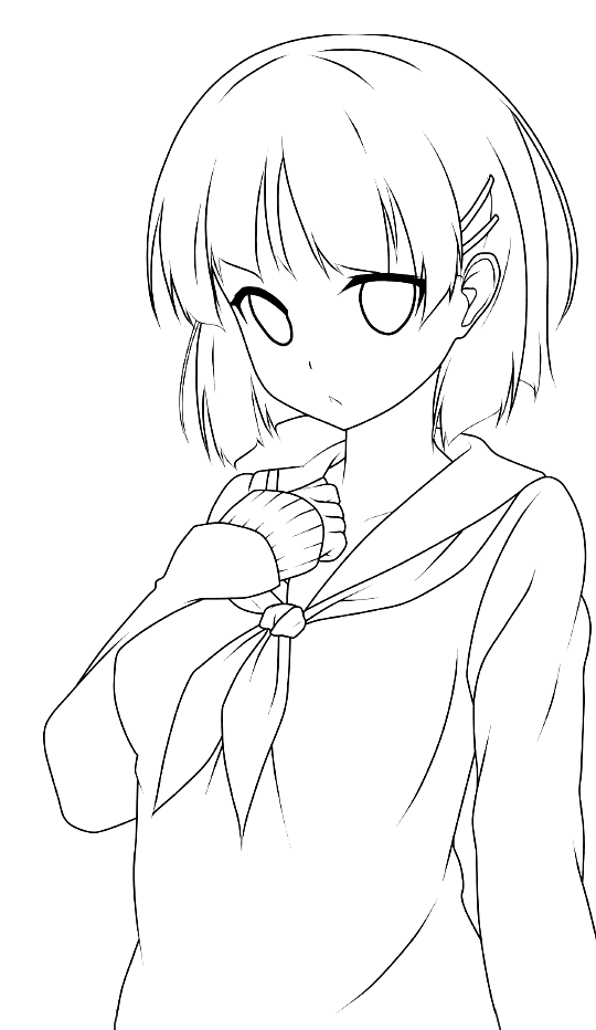 Colouring sheet (Cute girl) - ibisPaint