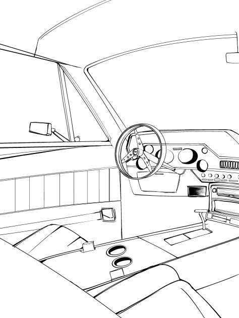 Retro car inside Lineart - ibisPaint