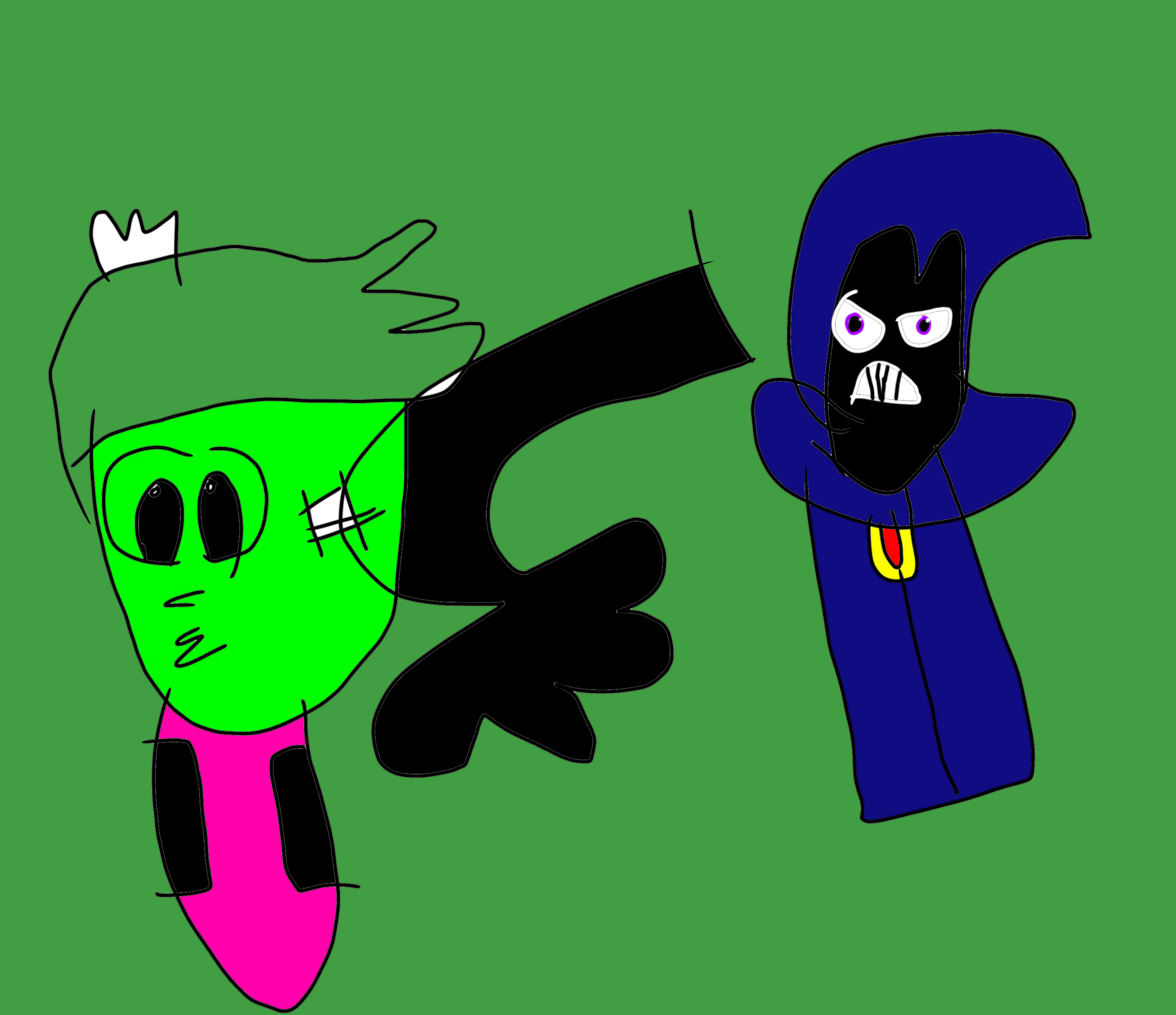 Raven Slaps Beast Boy - ibisPaint