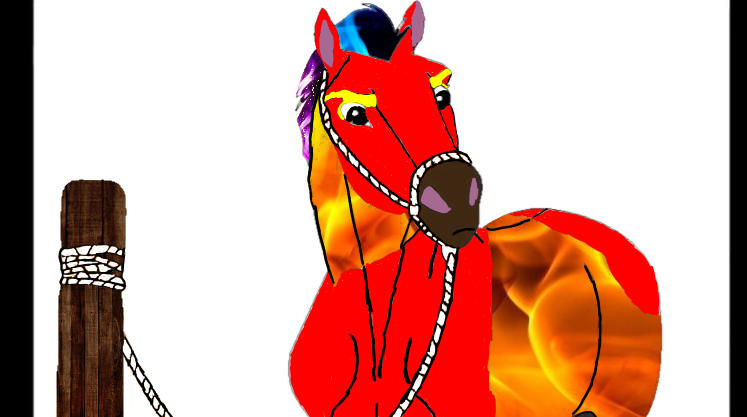 fire horse tied up - ibisPaint